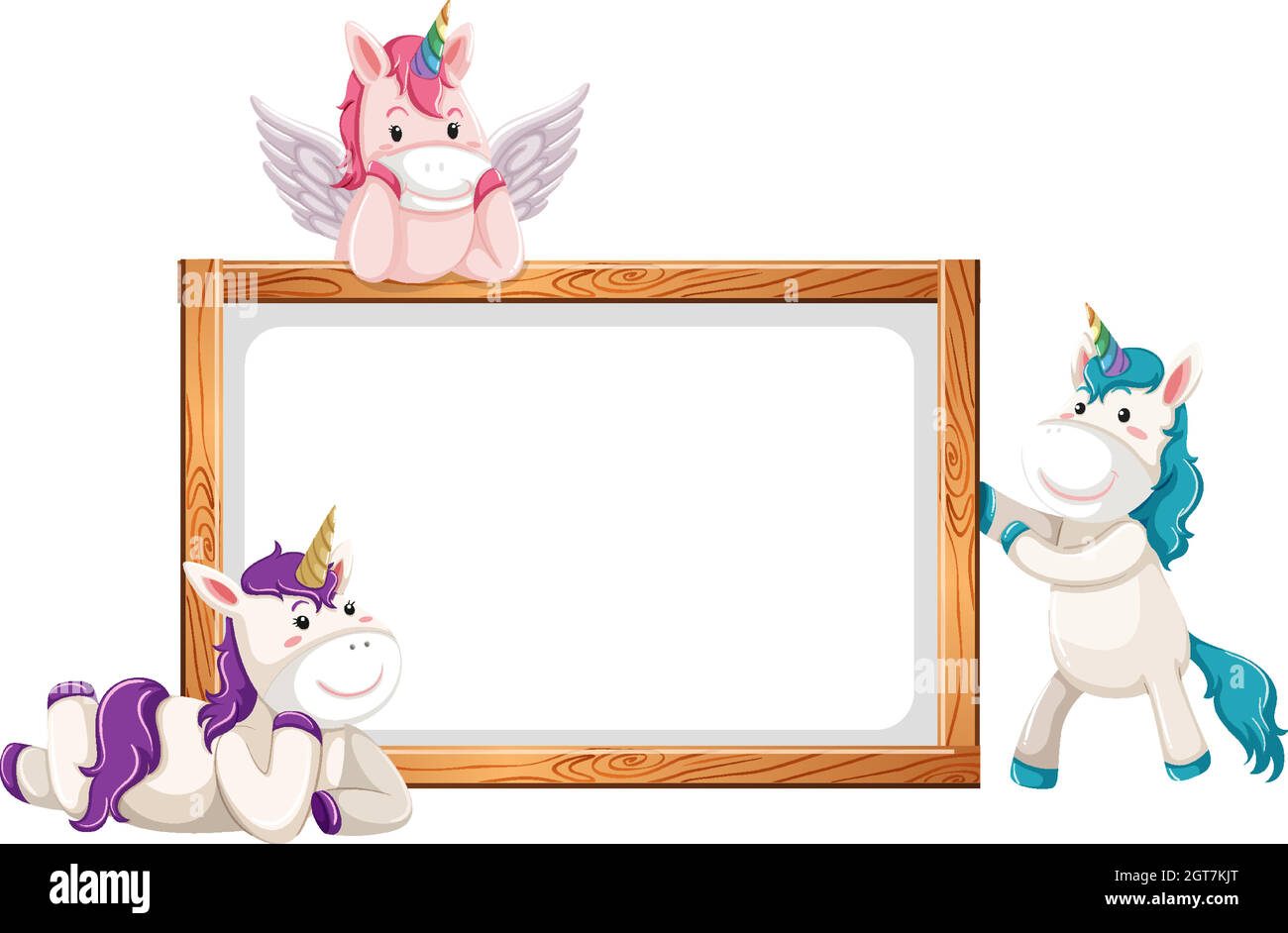 Cute unicorn on empty board Stock Vector Image & Art - Alamy