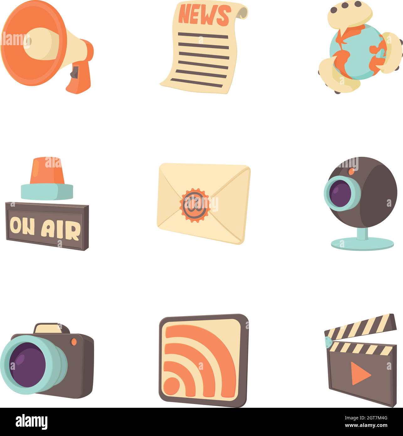 Latest news icons set, cartoon style Stock Vector Image & Art - Alamy