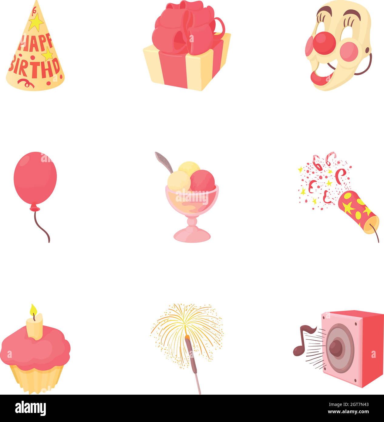 Birthday party icons set Stock Vector Images - Alamy