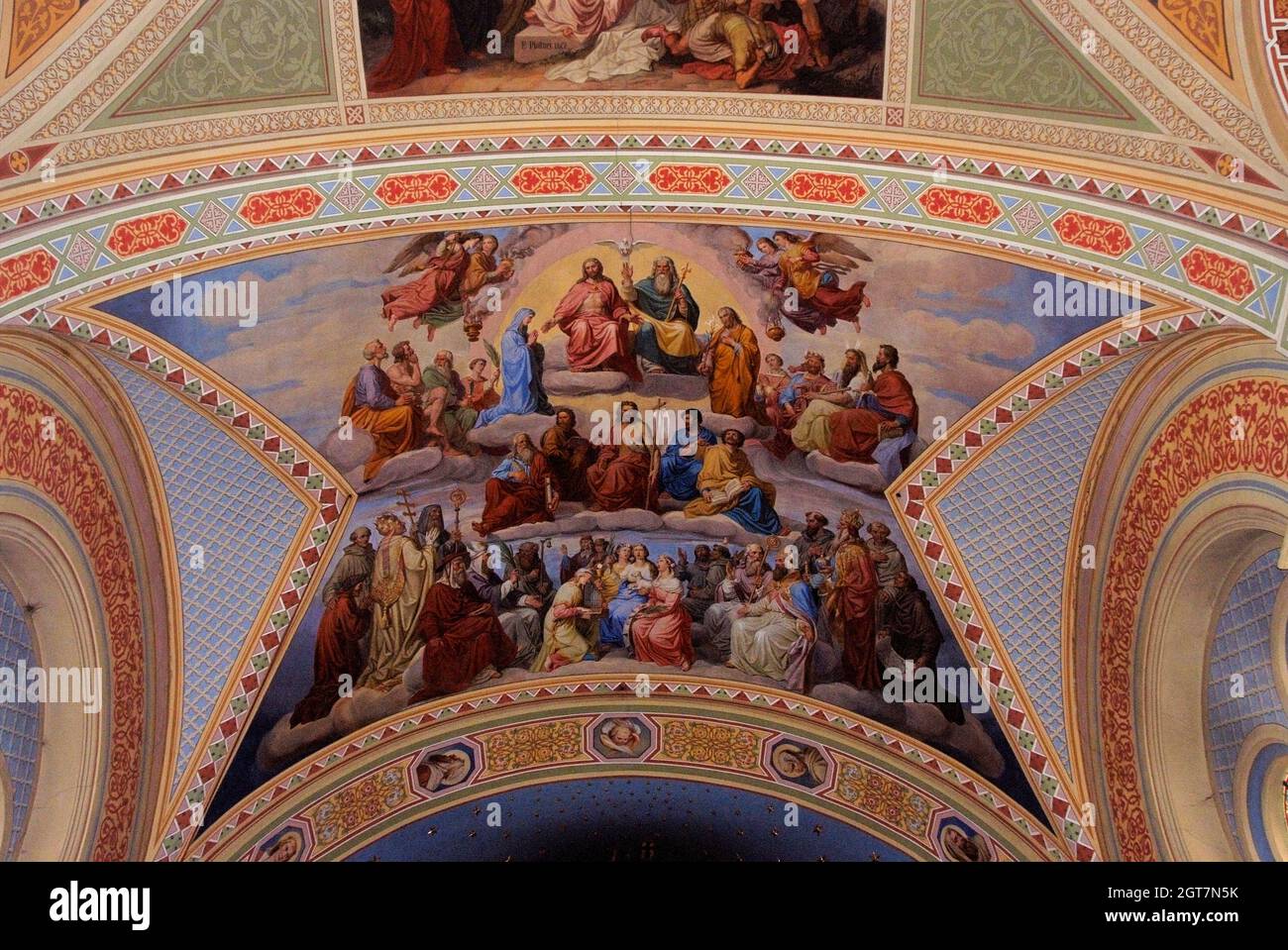 Ceiling of a catholic church with paintings Stock Photo - Alamy