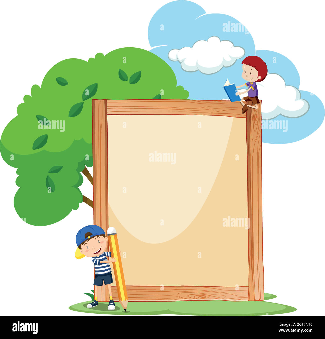 Boy blank message sign Cut Out Stock Images & Pictures - Alamy