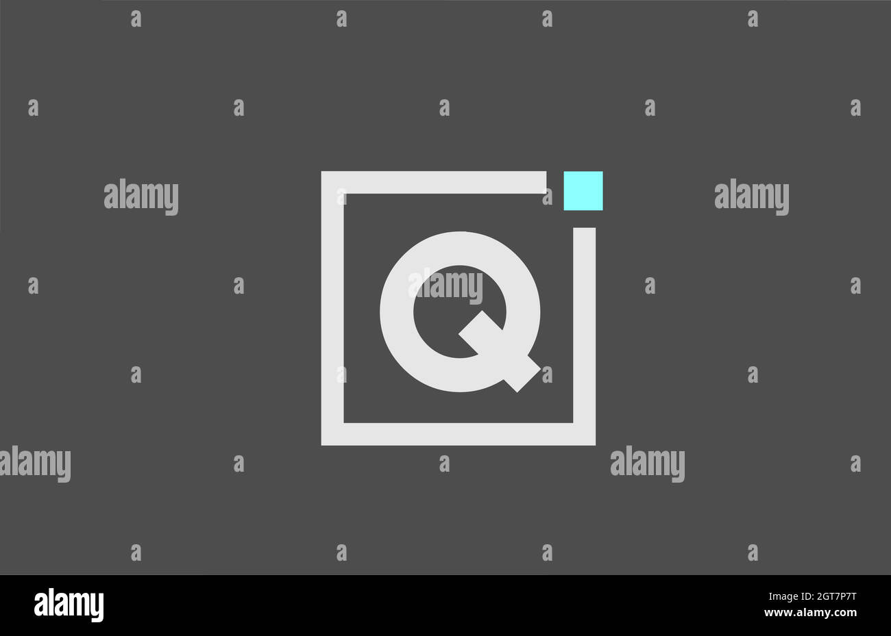 grey Q alphabet letter icon logo. Square design for company and ...