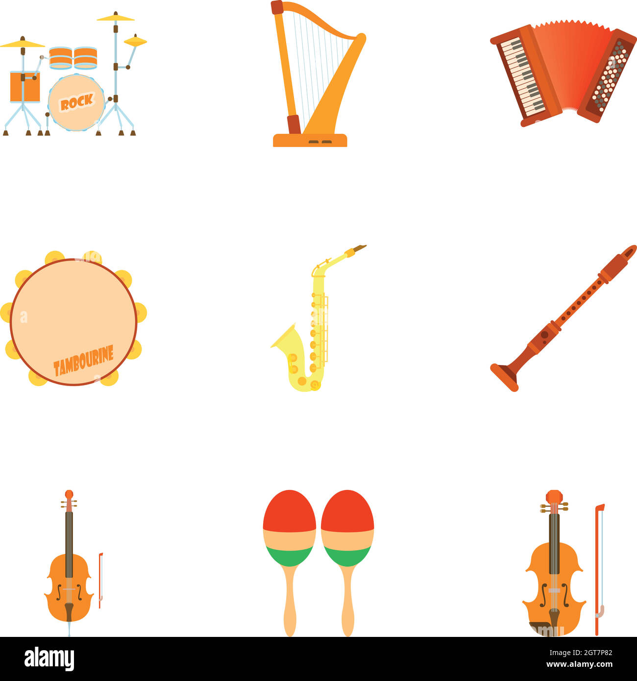 Musical tools icons set, flat style Stock Vector Image & Art - Alamy
