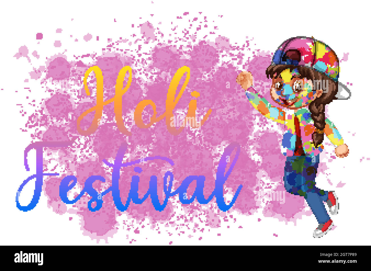 Happy Holi festival poster design with colorful background Stock Vector ...