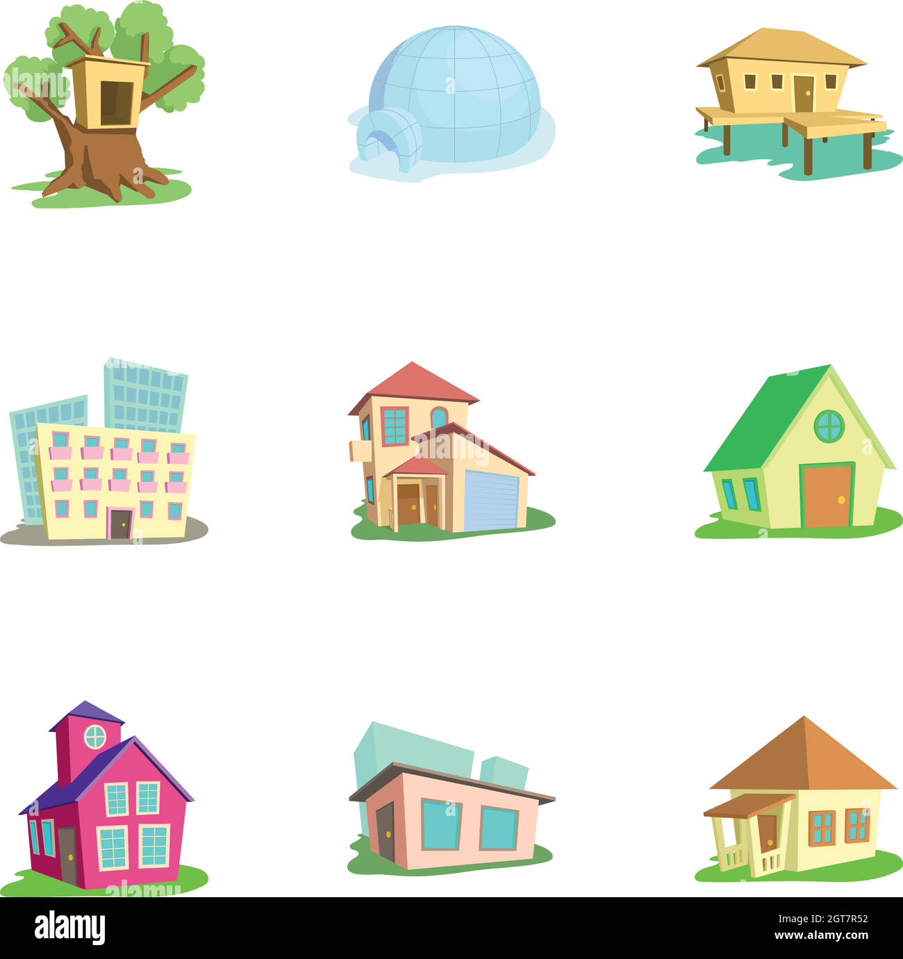 Structure icons set, cartoon style Stock Vector Image & Art - Alamy