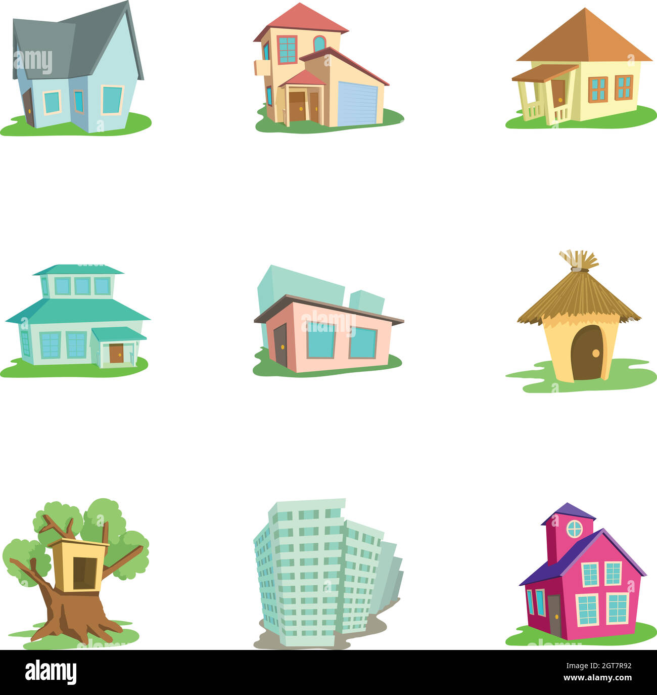 House icons set, cartoon style Stock Vector Image & Art - Alamy