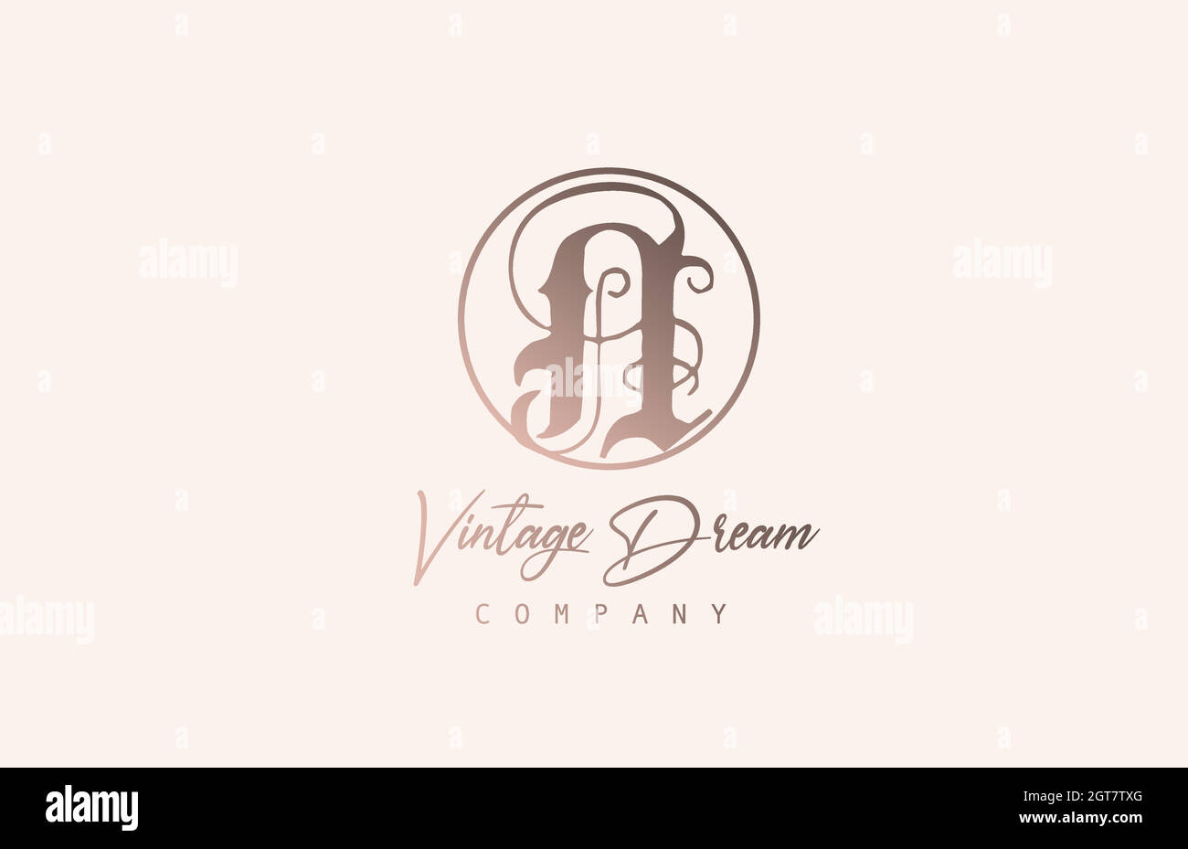N brown pastel color alphabet logo letter icon. Vintage design concept ...