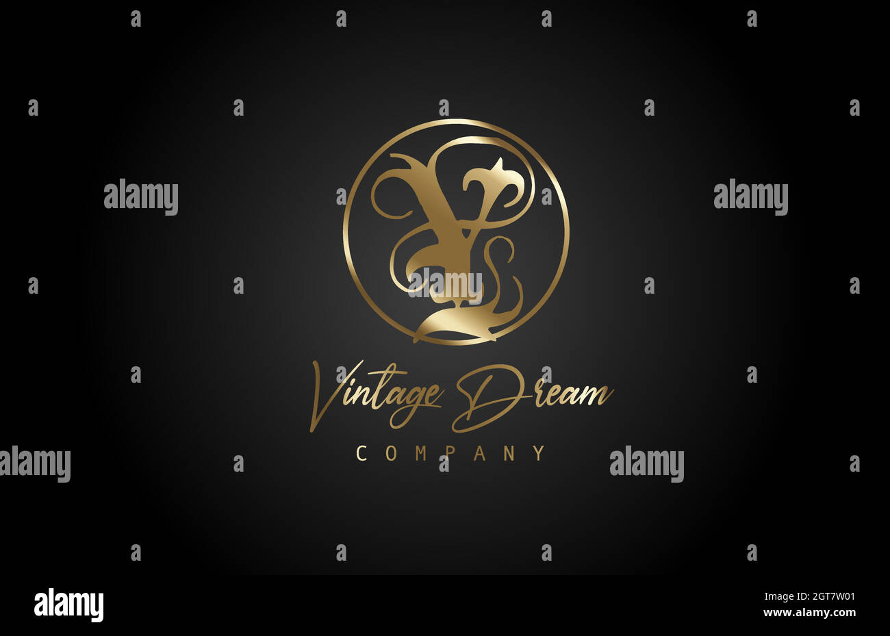 Y gold golden alphabet letter icon logo. Vintage design concept for ...