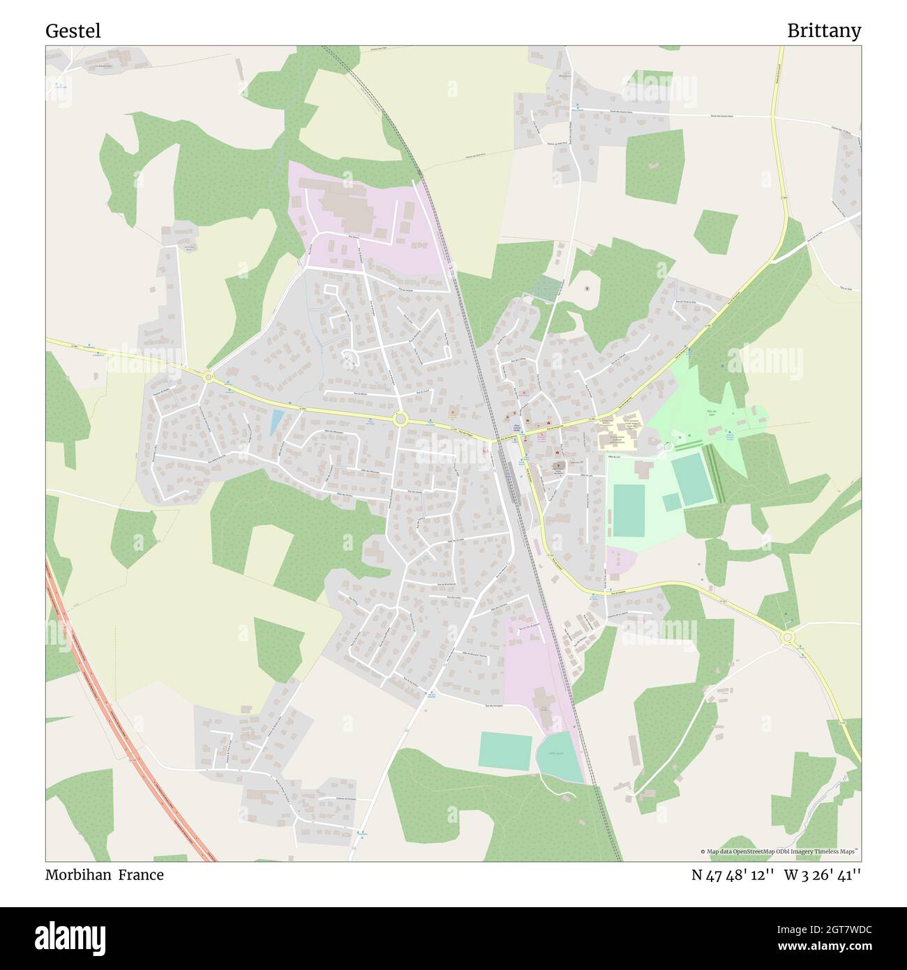 Gestel, Morbihan, France, Brittany, N 47 48' 12'', W 3 26' 41'', map ...
