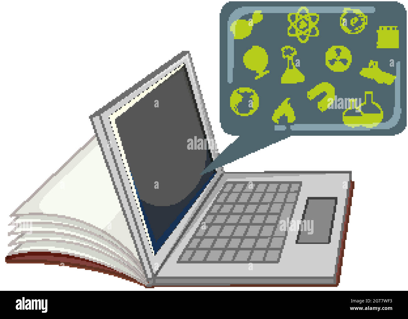 Laptop with education icon isolated Stock Vector Image & Art - Alamy