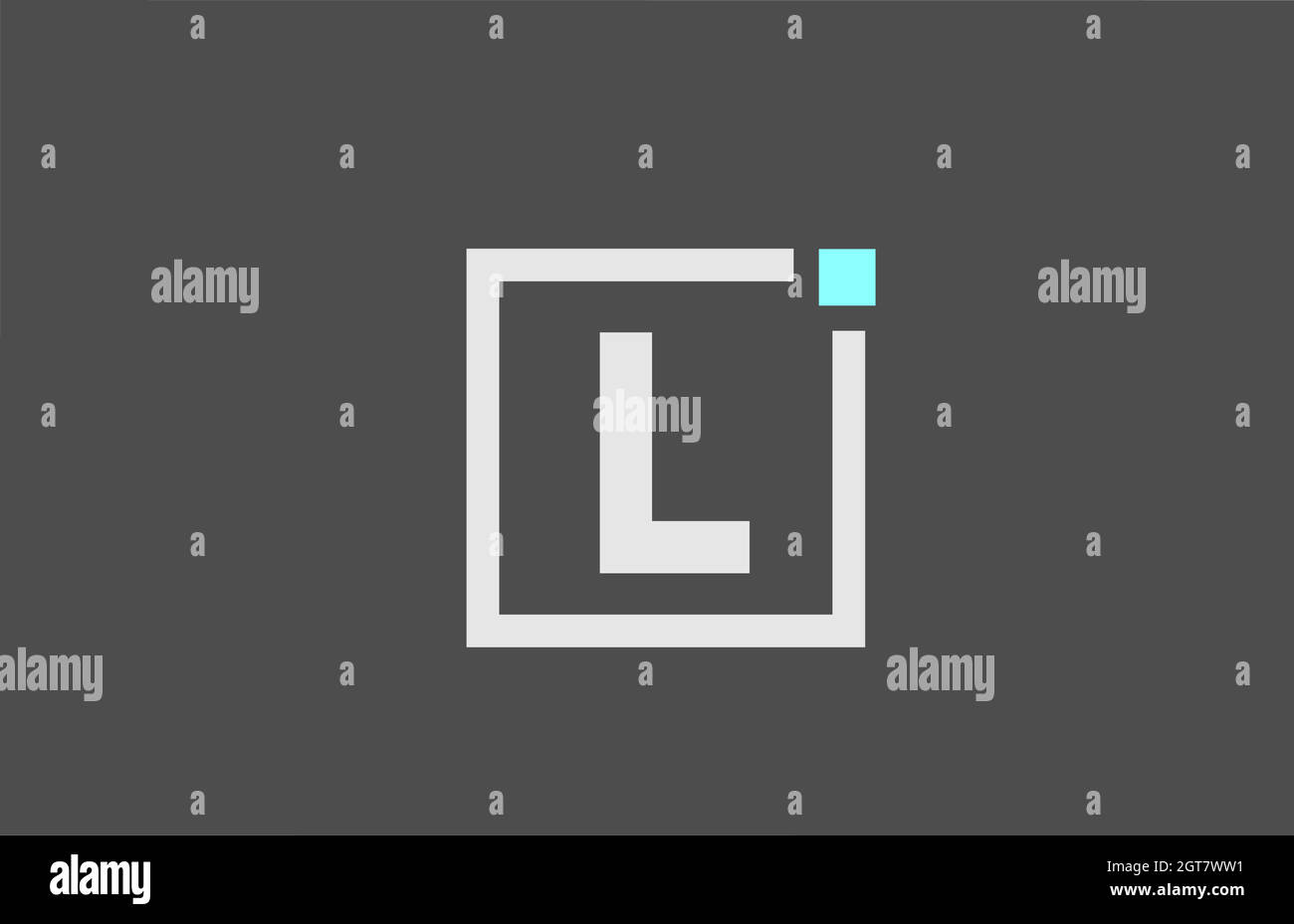 grey L alphabet letter icon logo. Square design for company and ...