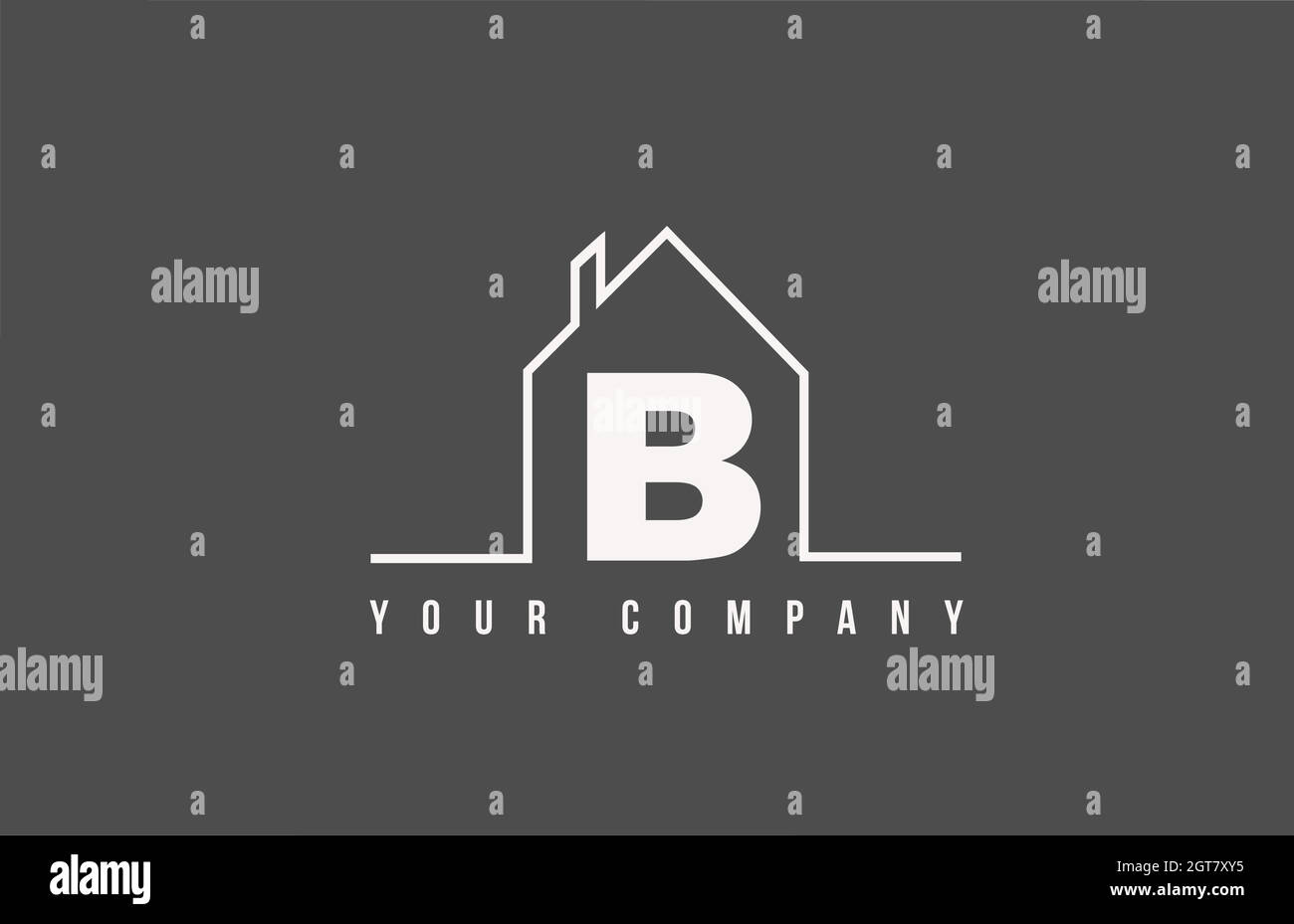 B alphabet letter icon logo of a home. Real estate house design for ...