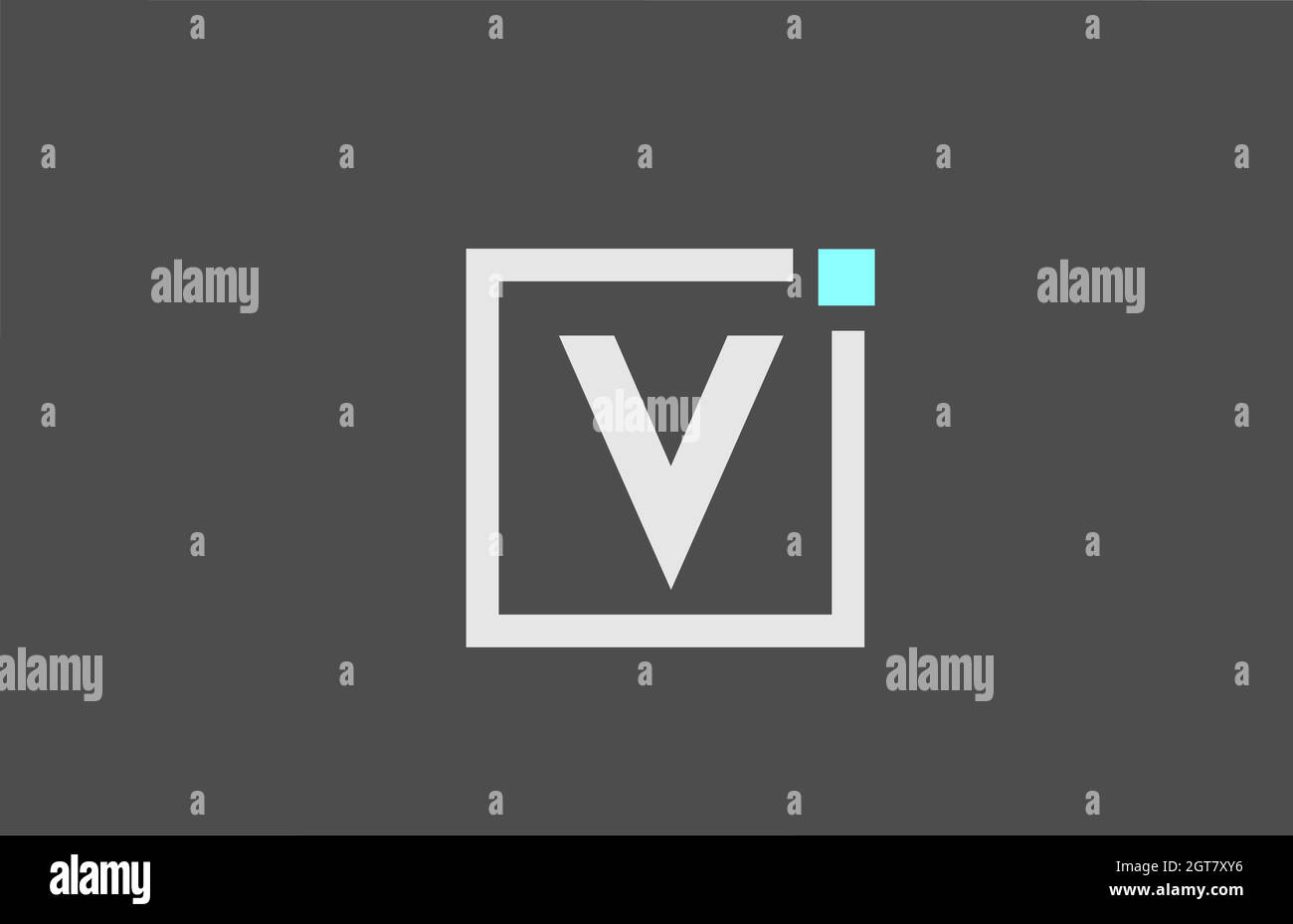 grey V alphabet letter icon logo. Square design for company and ...