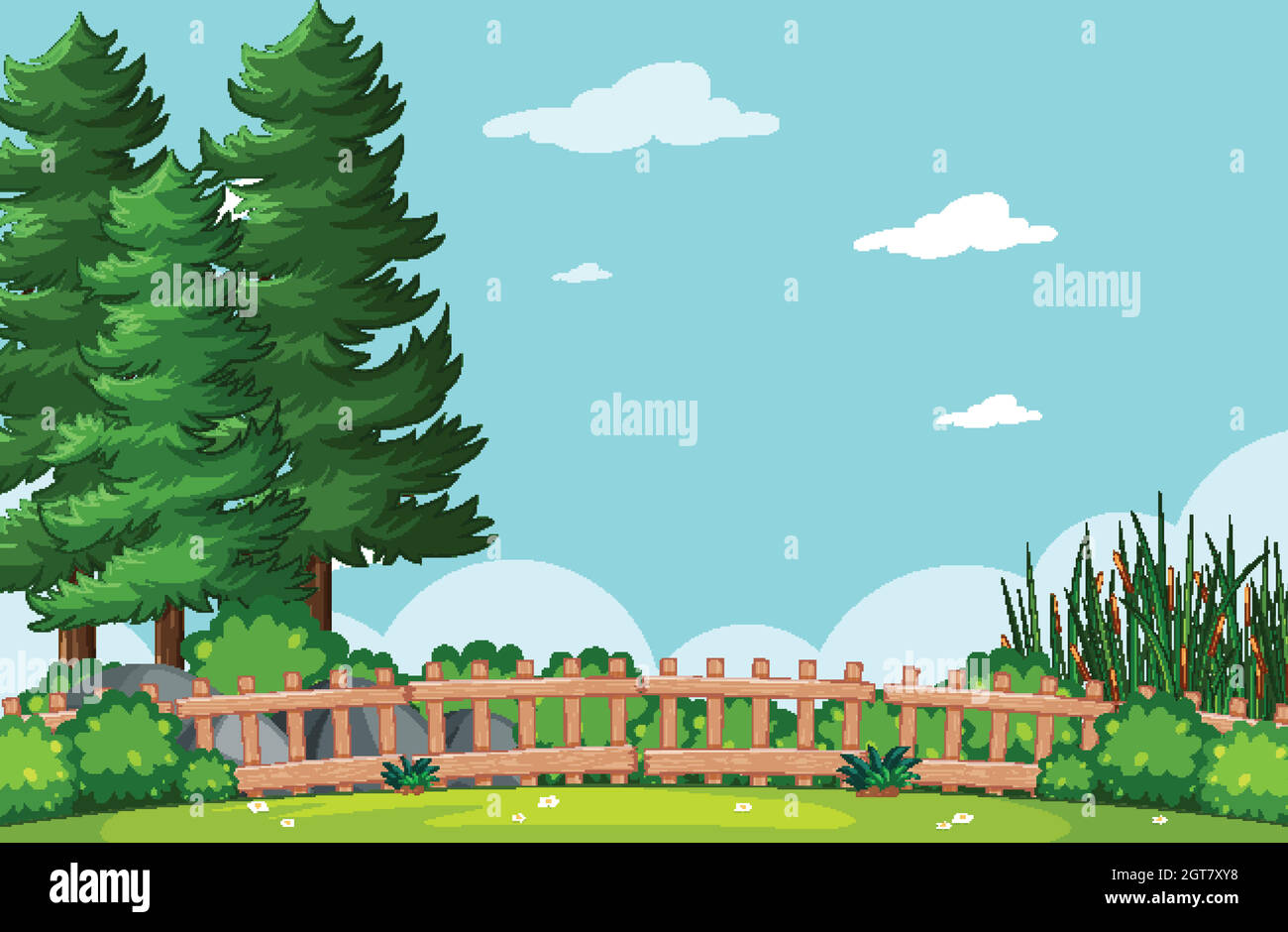Blank sky in nature park scene with tree Stock Vector Image & Art - Alamy