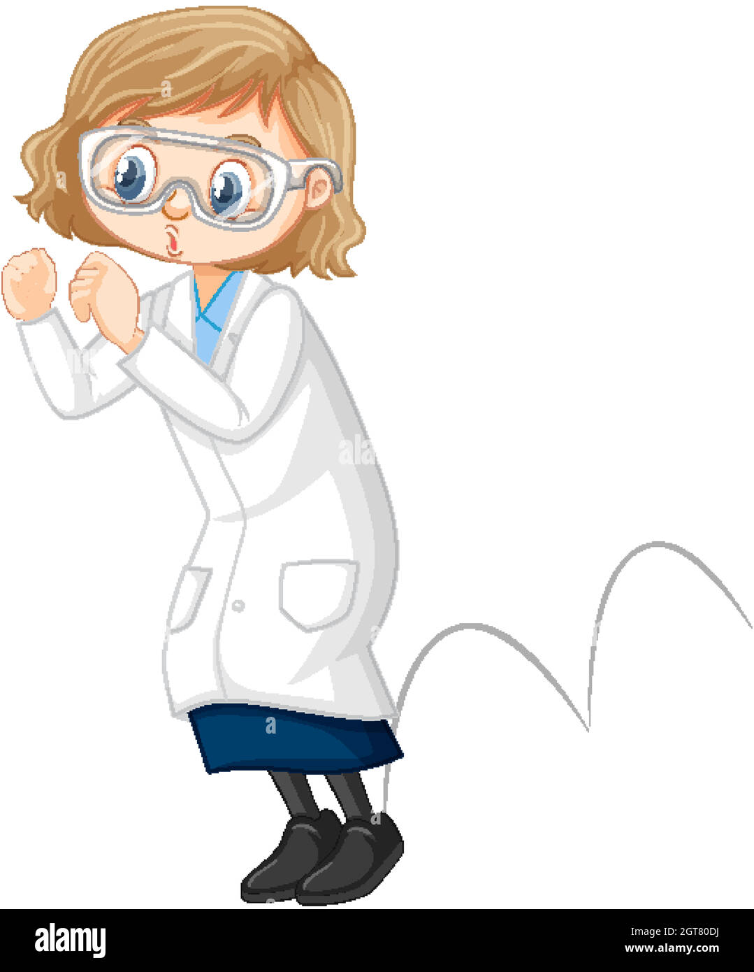 Cute girl cartoon character wearing science lab coat Stock Vector Image ...
