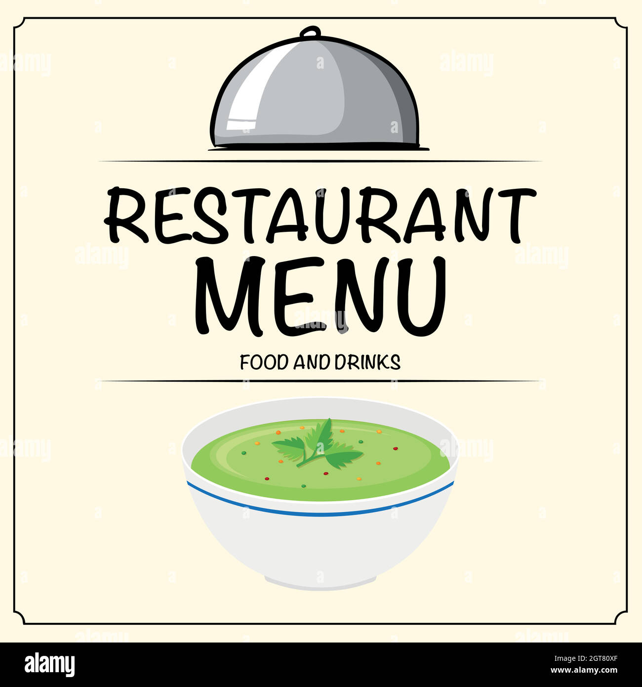 Restaurant menu with vegetable soup in bowl Stock Vector Image & Art ...