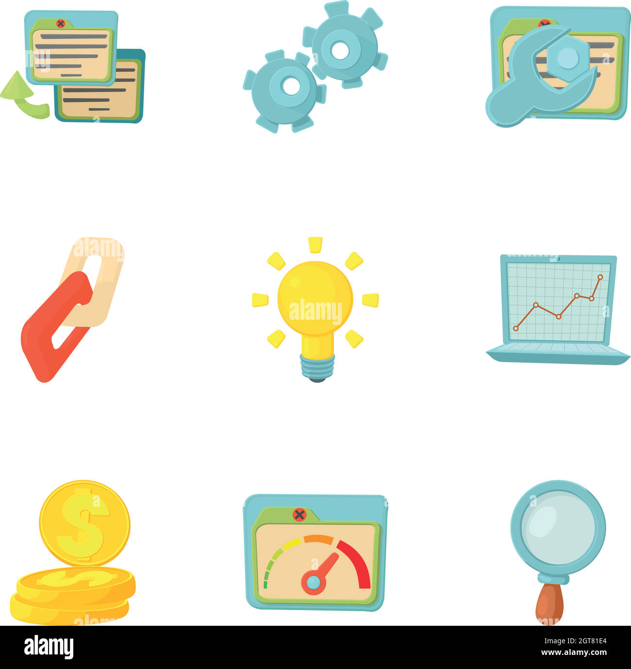 Magnifier optimization icon Cut Out Stock Images & Pictures - Alamy