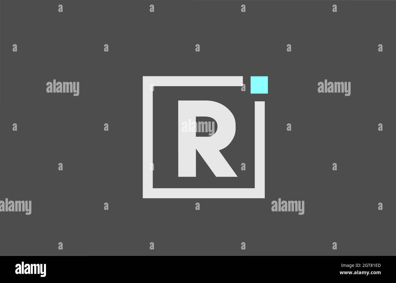 grey R alphabet letter icon logo. Square design for company and ...