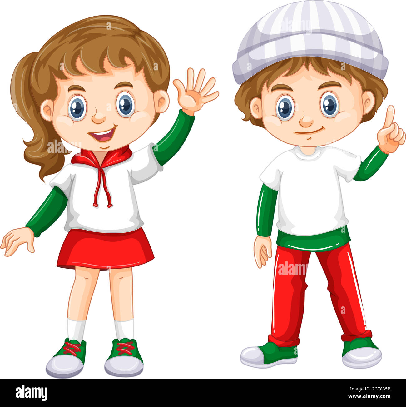 Boy and girl with happy face Stock Vector Image & Art - Alamy