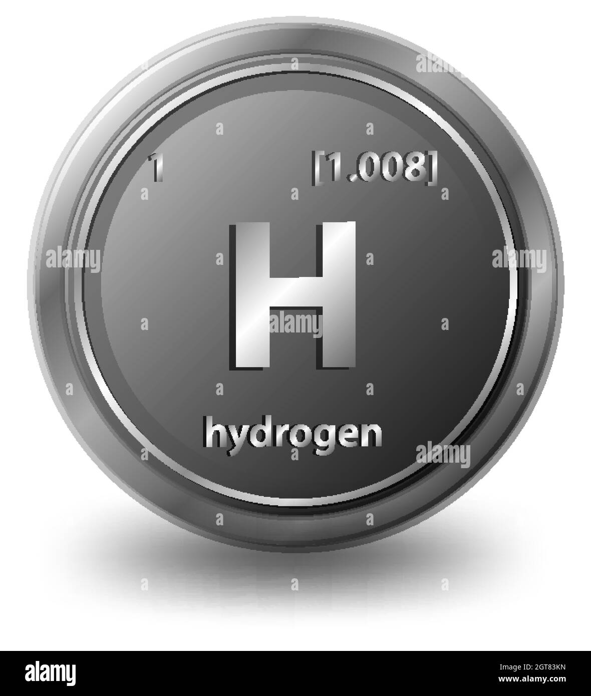 Hydrogen chemical element. Chemical symbol with atomic number and ...