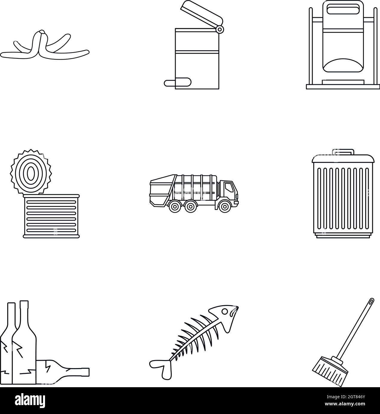 Garbage icons set, outline style Stock Vector Image & Art - Alamy