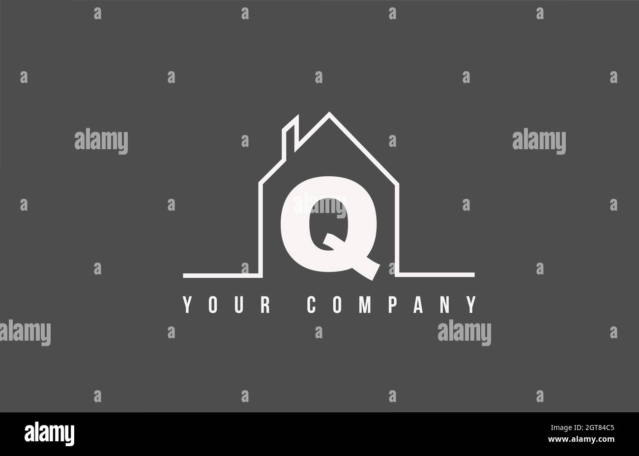 Q alphabet letter icon logo of a home. Real estate house design for ...