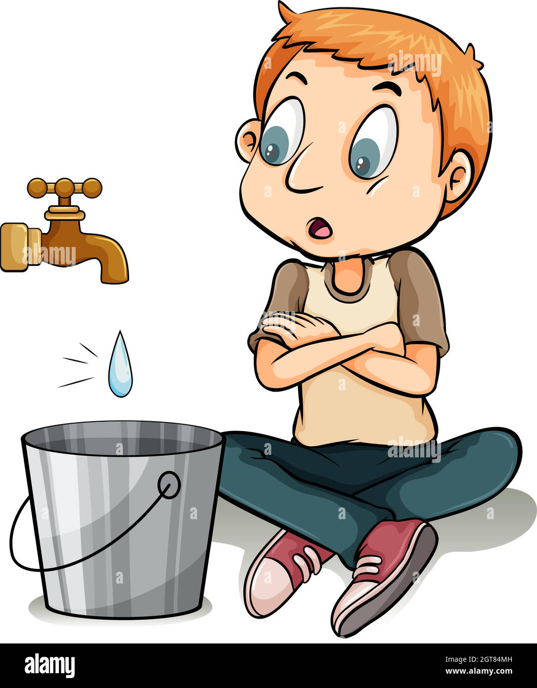Boy watching the water Stock Vector Image & Art - Alamy
