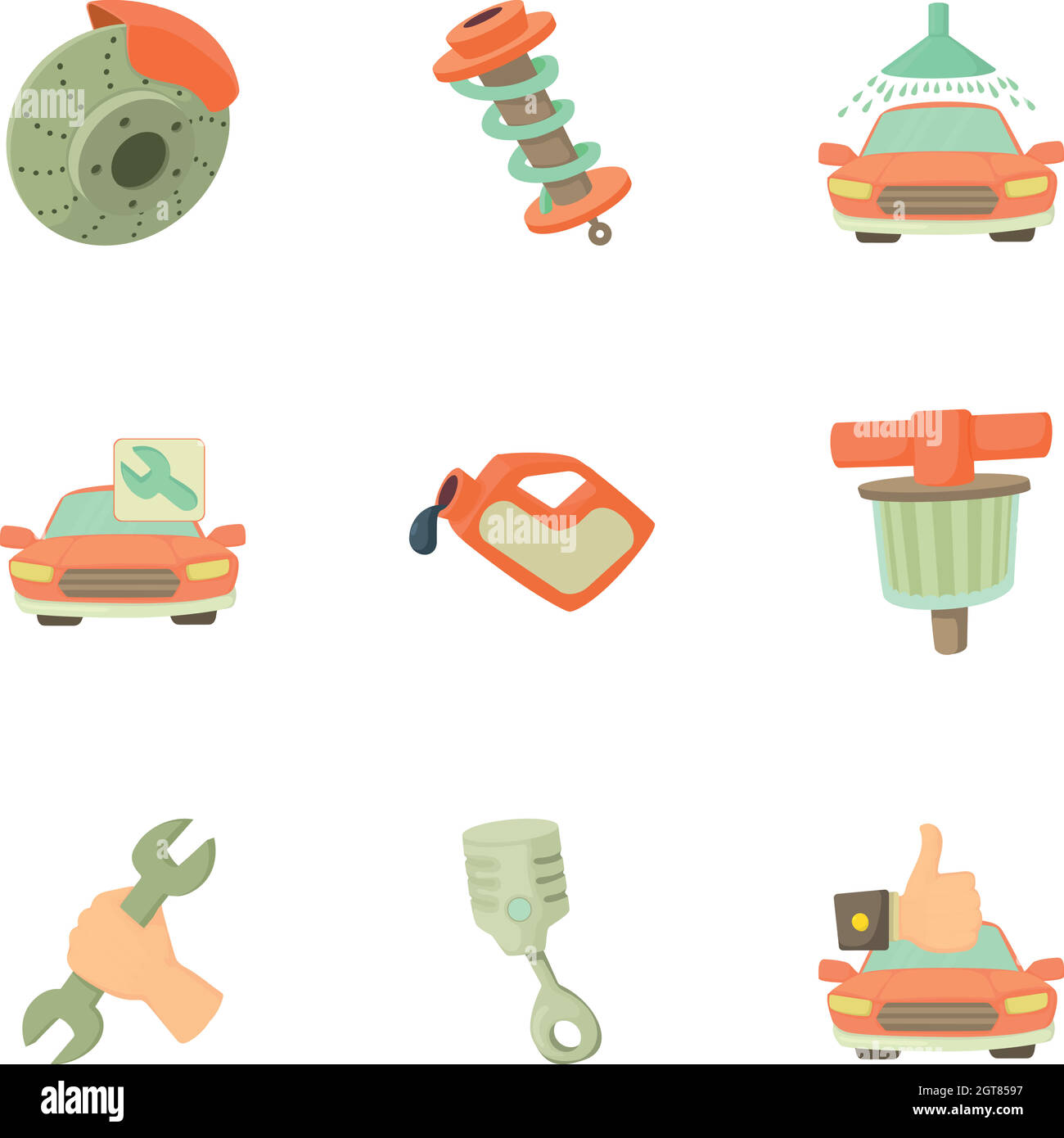 Maintenance car icons set, cartoon style Stock Vector Image & Art - Alamy