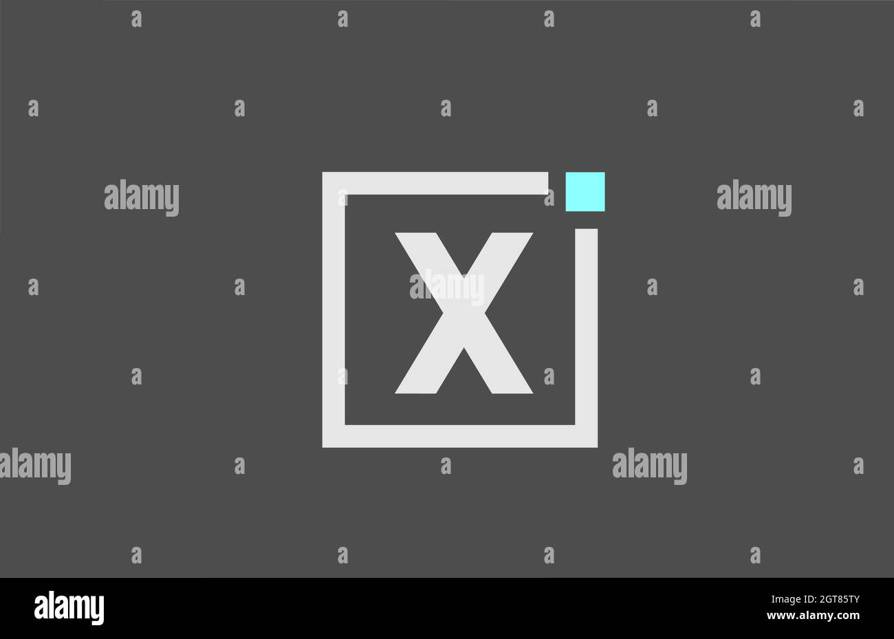 grey X alphabet letter icon logo. Square design for company and ...