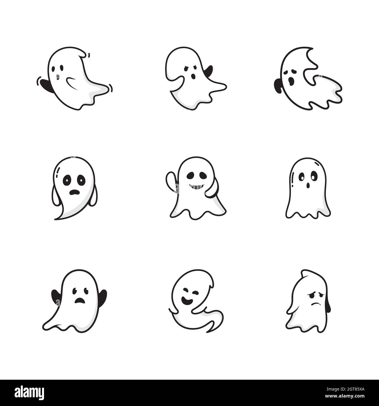 cute ghost Vector icon design illustration Template Stock Photo - Alamy