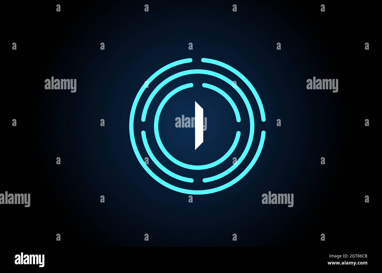 I white letter icon design with blue circles. Alphabet logo design ...