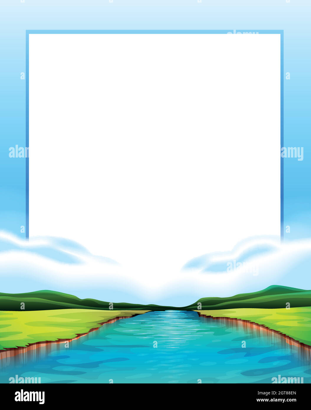 Border design with river scene Stock Vector Image & Art - Alamy