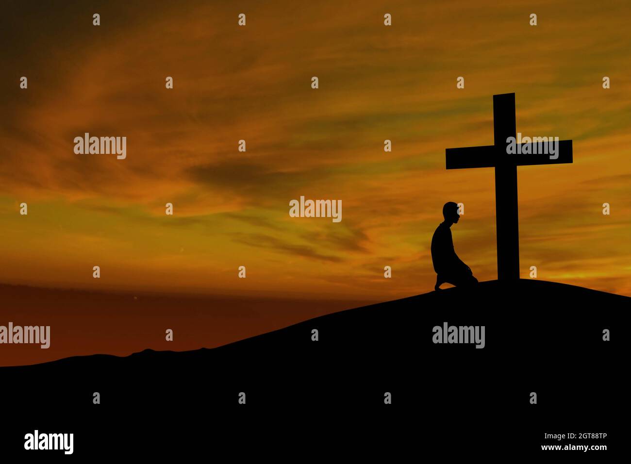 Kneeling at cross hi-res stock photography and images - Alamy