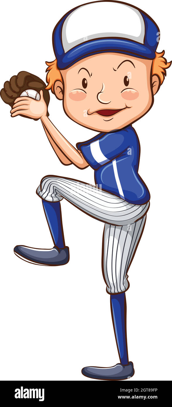 A simple drawing of a baseball player Stock Vector Image & Art - Alamy