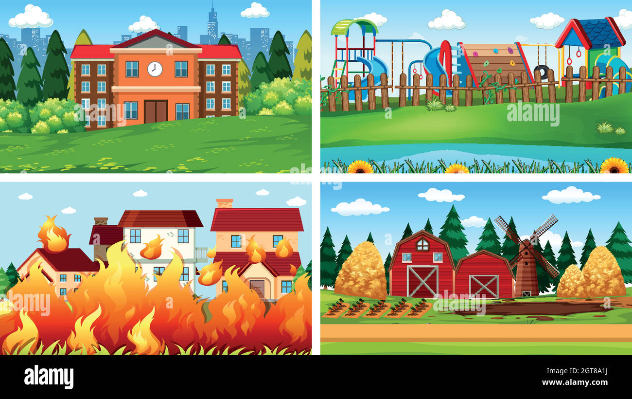 Set of scenes in nature setting Stock Vector Image & Art - Alamy