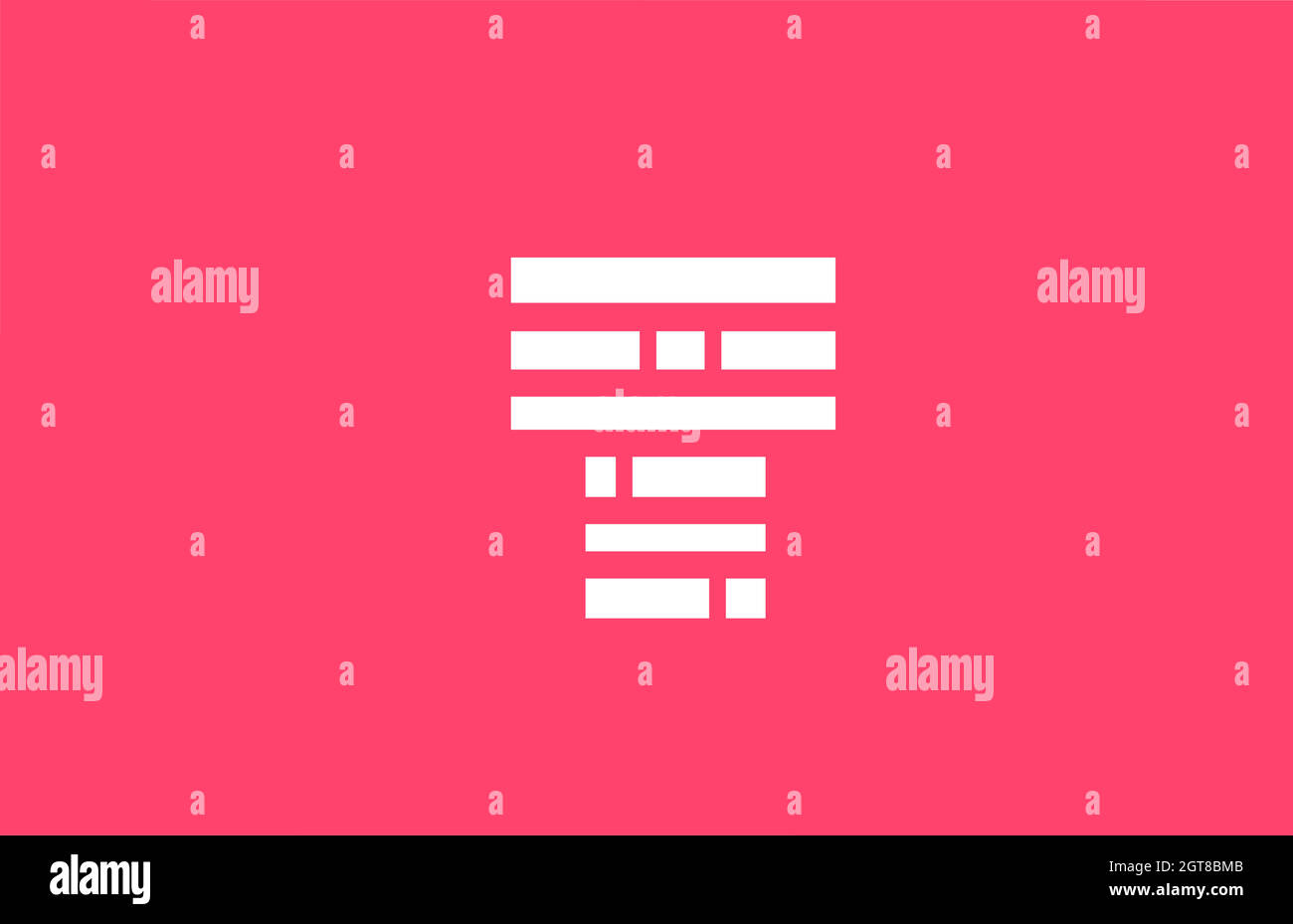pink letter T logo alphabet icon with line block. Creative design for ...