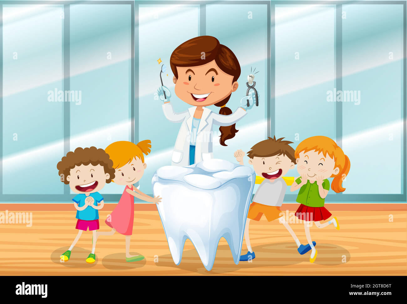 Dentist and happy children Stock Vector Image & Art - Alamy