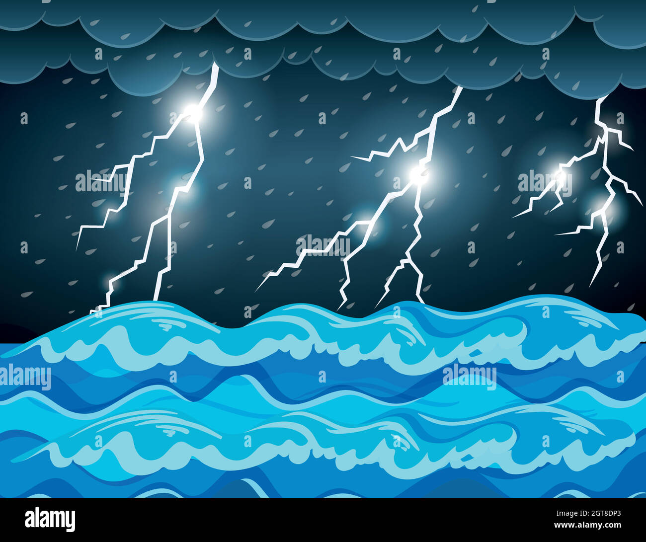 Thunderstorm at the sea Stock Vector Image & Art - Alamy