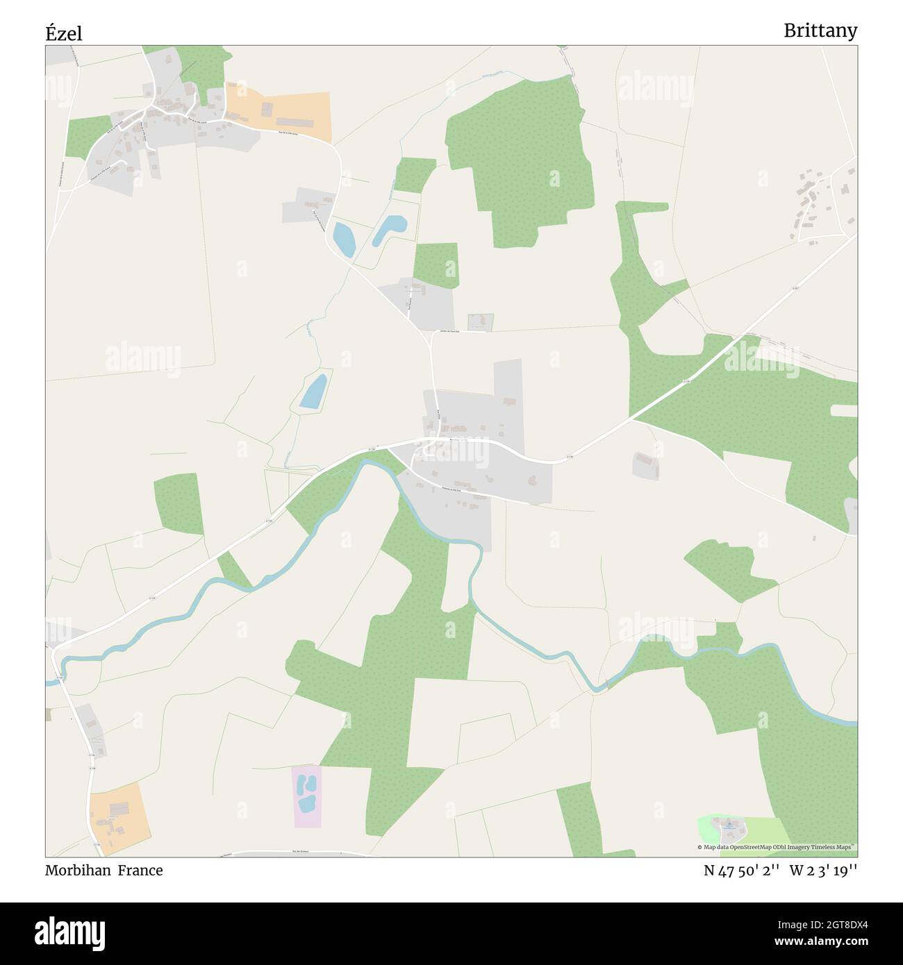 Ézel, Morbihan, France, Brittany, N 47 50' 2'', W 2 3' 19'', map ...