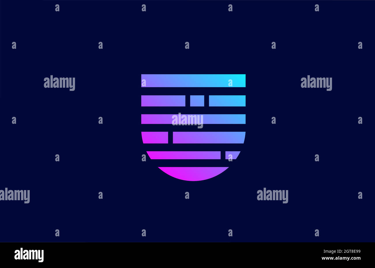 letter U logo alphabet icon with block line. Creative design for ...