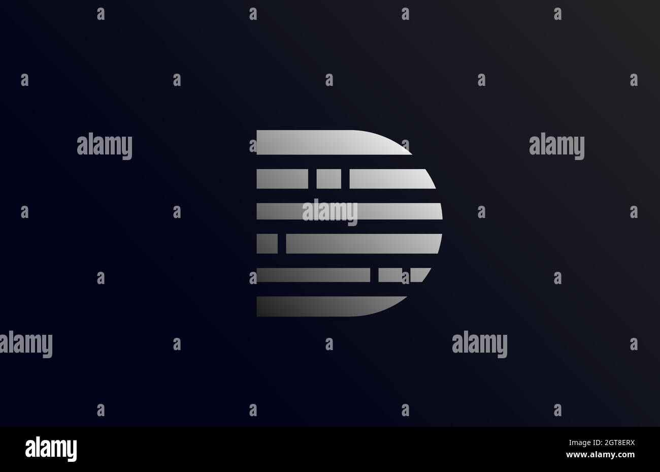 alphabet letter D icon logo in with line. Creative design for business ...