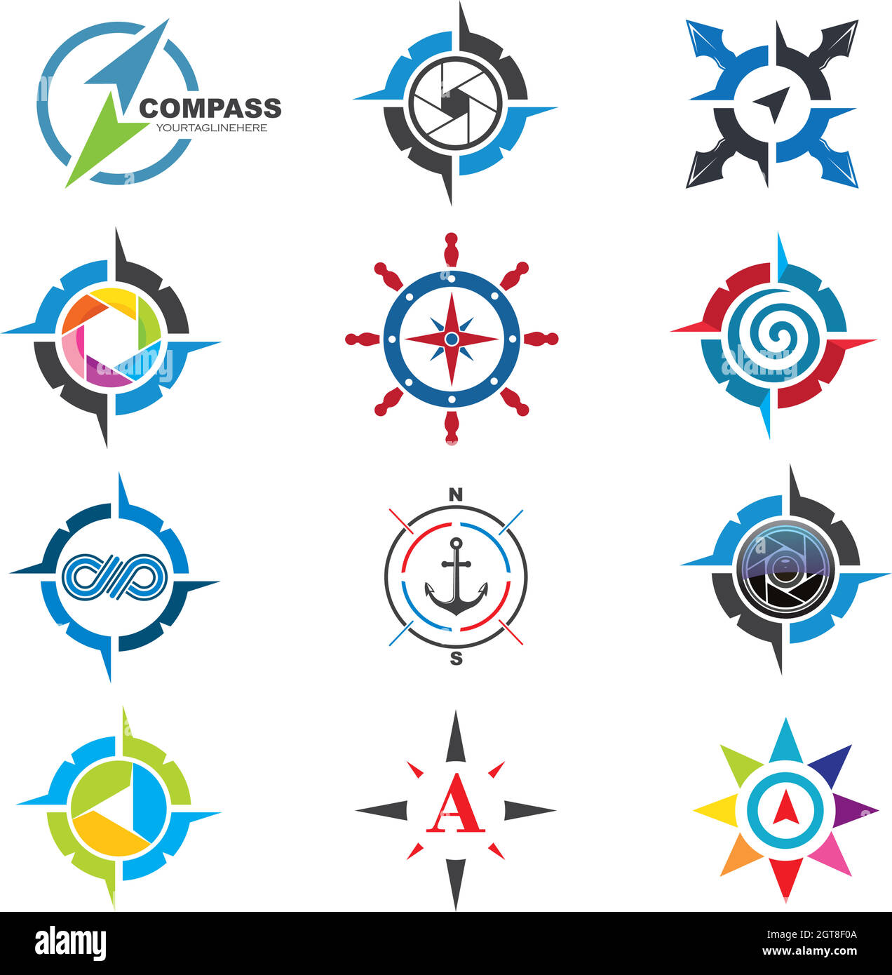 Compass logo vector illustration hi-res stock photography and images ...
