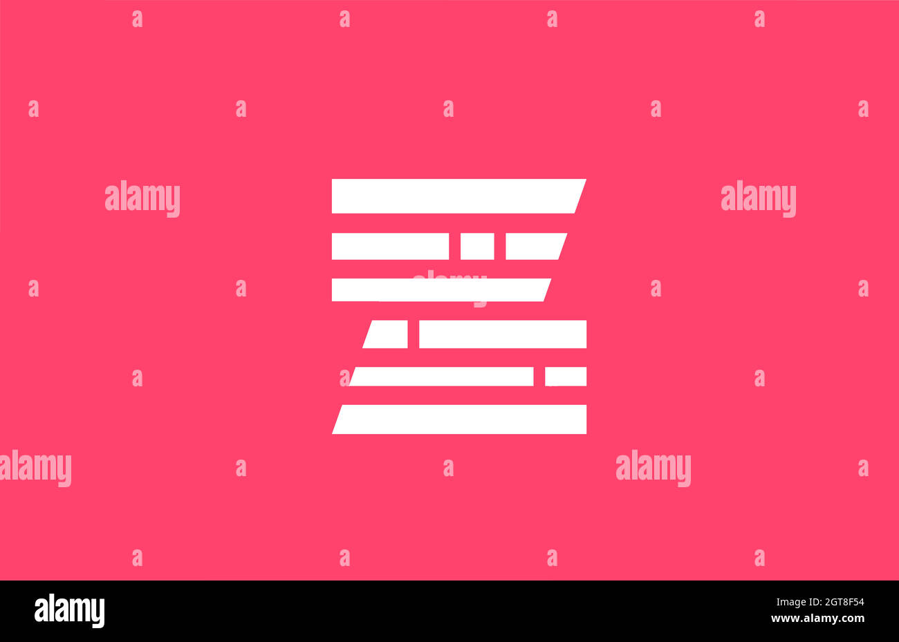 pink letter Z logo alphabet icon with line block. Creative design for ...