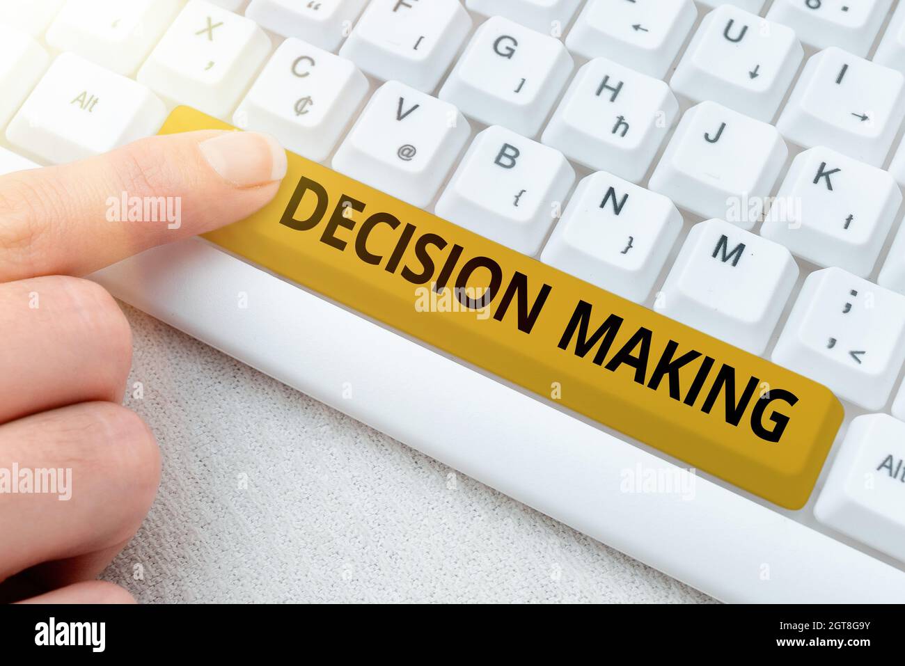 Text caption presenting Decision Making. Word for The act of deciding ...