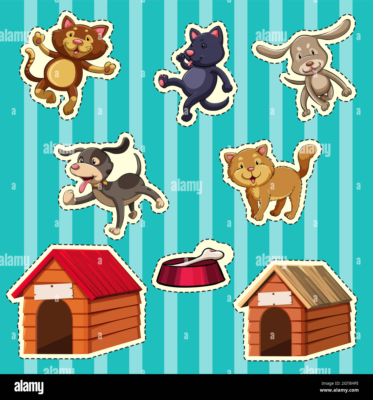 Sticker design for dogs and cats Stock Vector Image & Art - Alamy