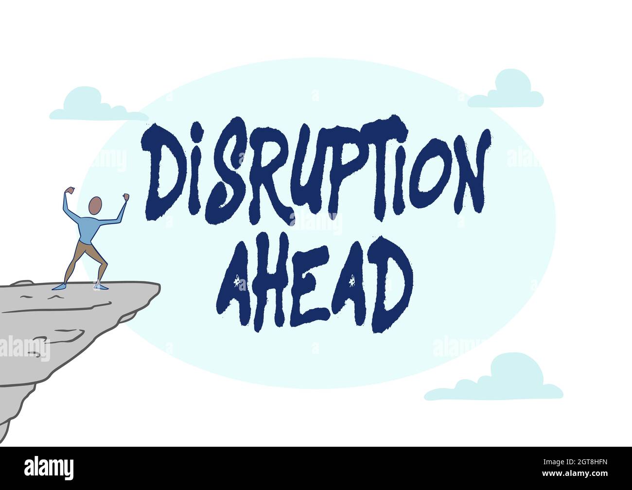 Text caption presenting Disruption Ahead. Business concept ...