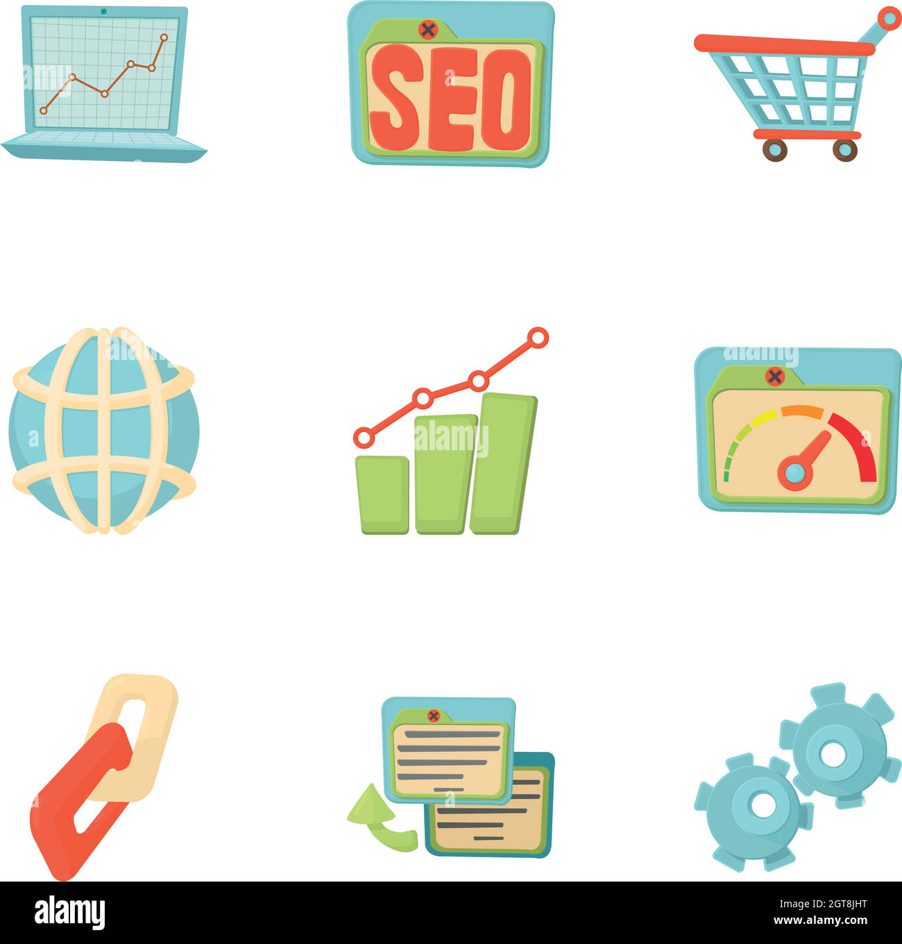 Optimization icons set, cartoon style Stock Vector Image & Art - Alamy