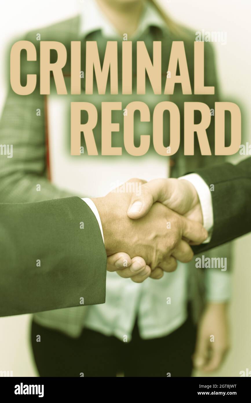 Conceptual display Criminal Record. Business overview profile of a ...