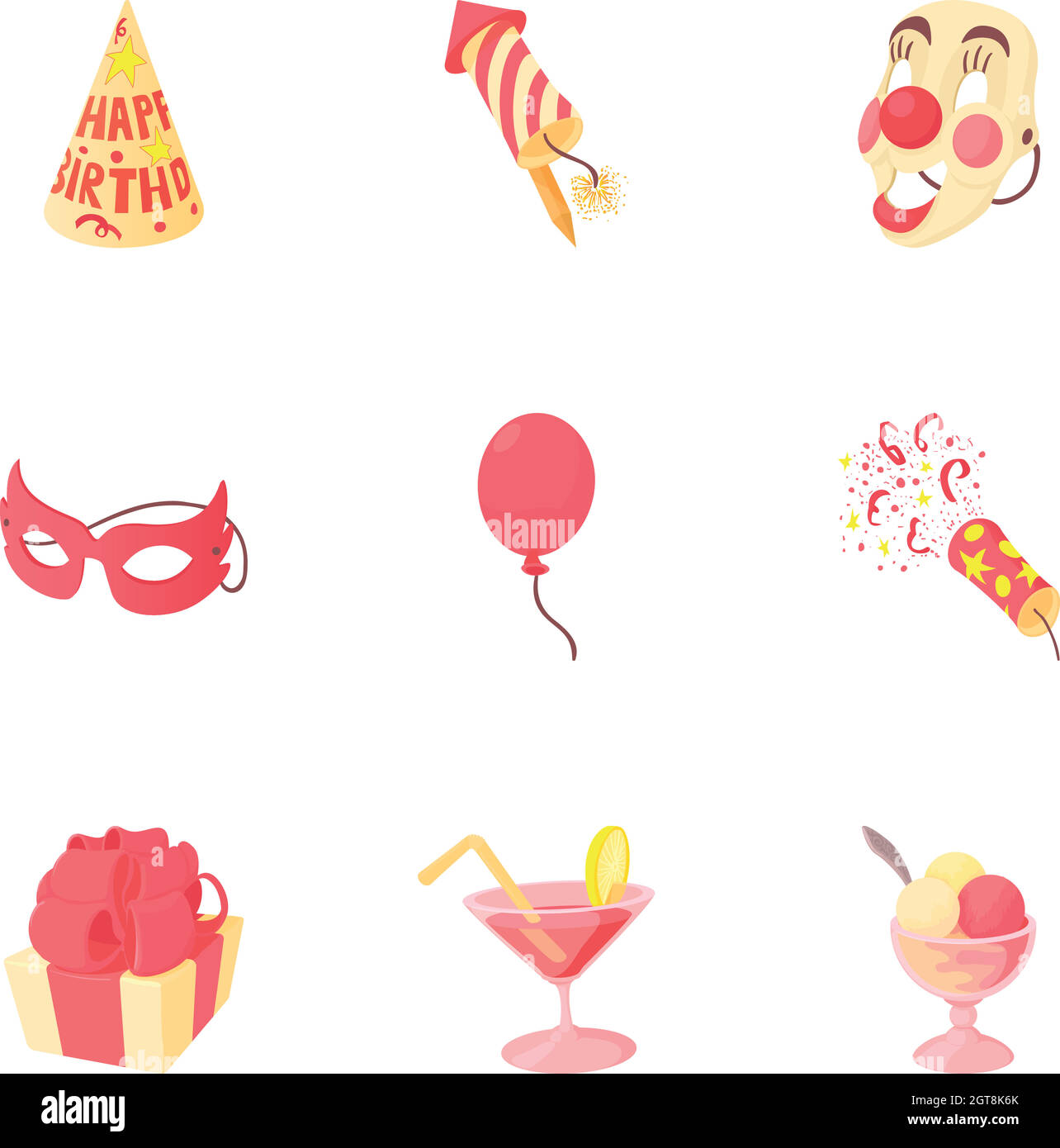 Holiday icons set cartoon Cut Out Stock Images & Pictures - Alamy