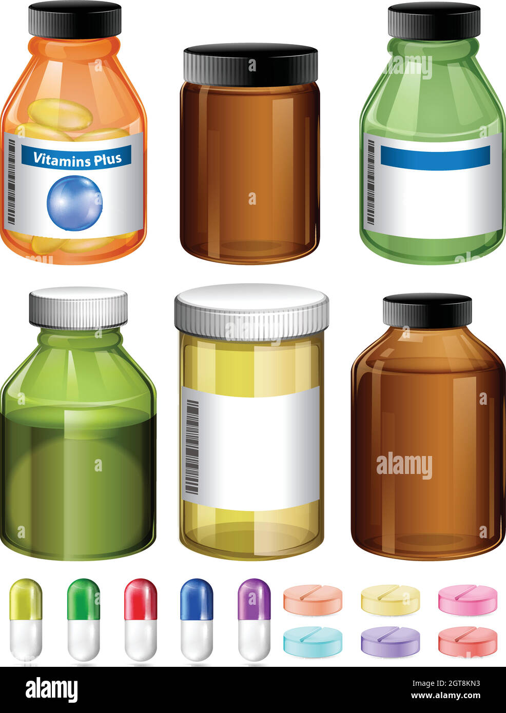 Medicine bottle set Stock Vector Images - Alamy